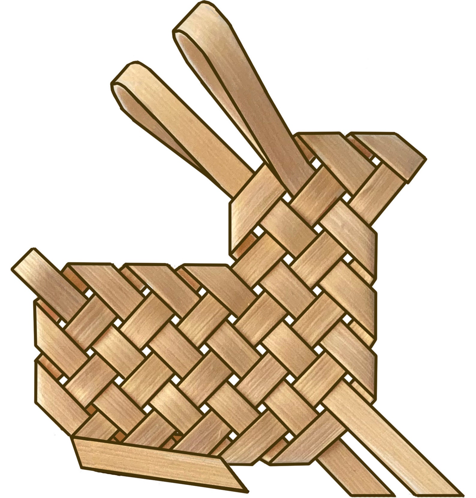 Woven Bunny Rabbit PDF Digital Instructions Directions Tutorial Basket ...