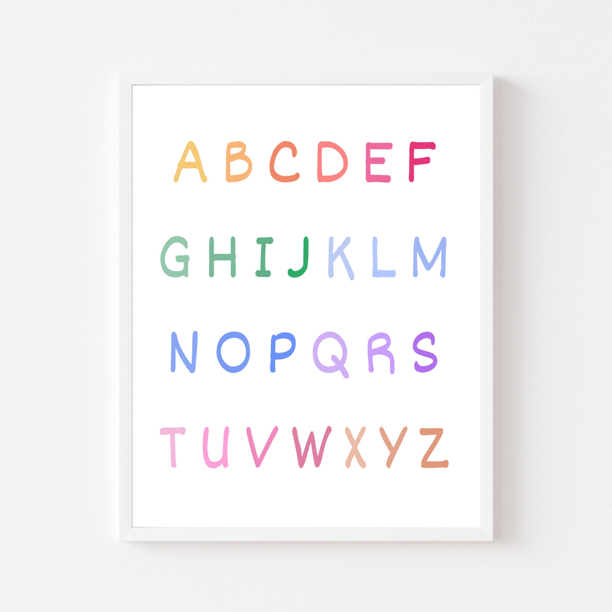 Alphabet Educational Poster: A-Z Posters Color and BW montessori, Home ...