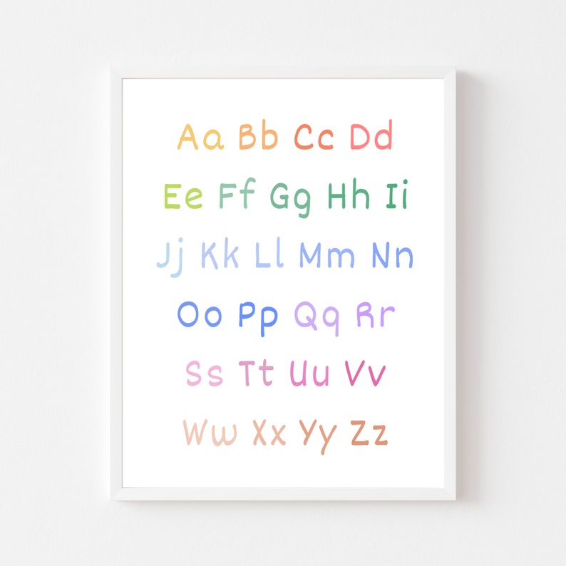 Alphabet Educational Poster: A-Z Posters Color and BW montessori, Home ...
