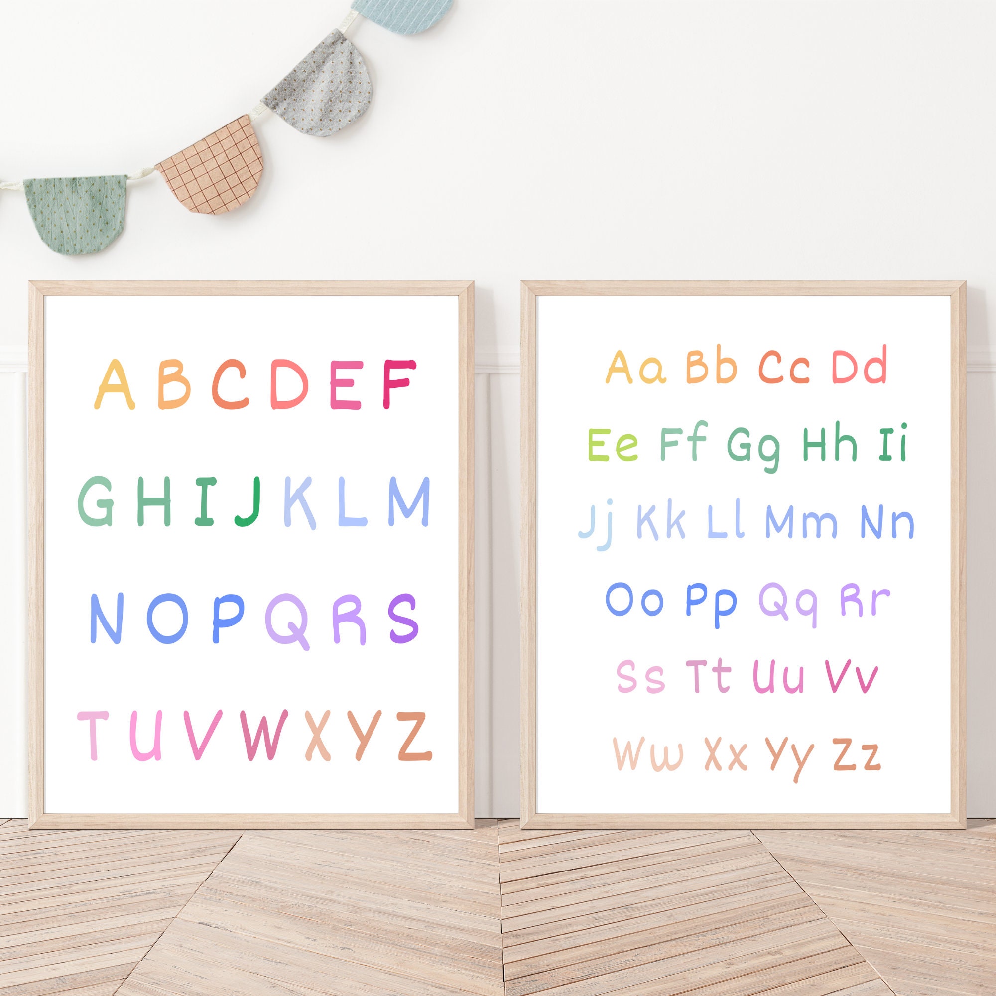 Alphabet Educational Poster: A-Z Posters Color and BW montessori, Home ...