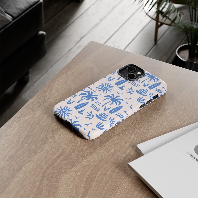 Summer Vibes Phone Case Blue Palm & Beach Surf Design for Iphone ...