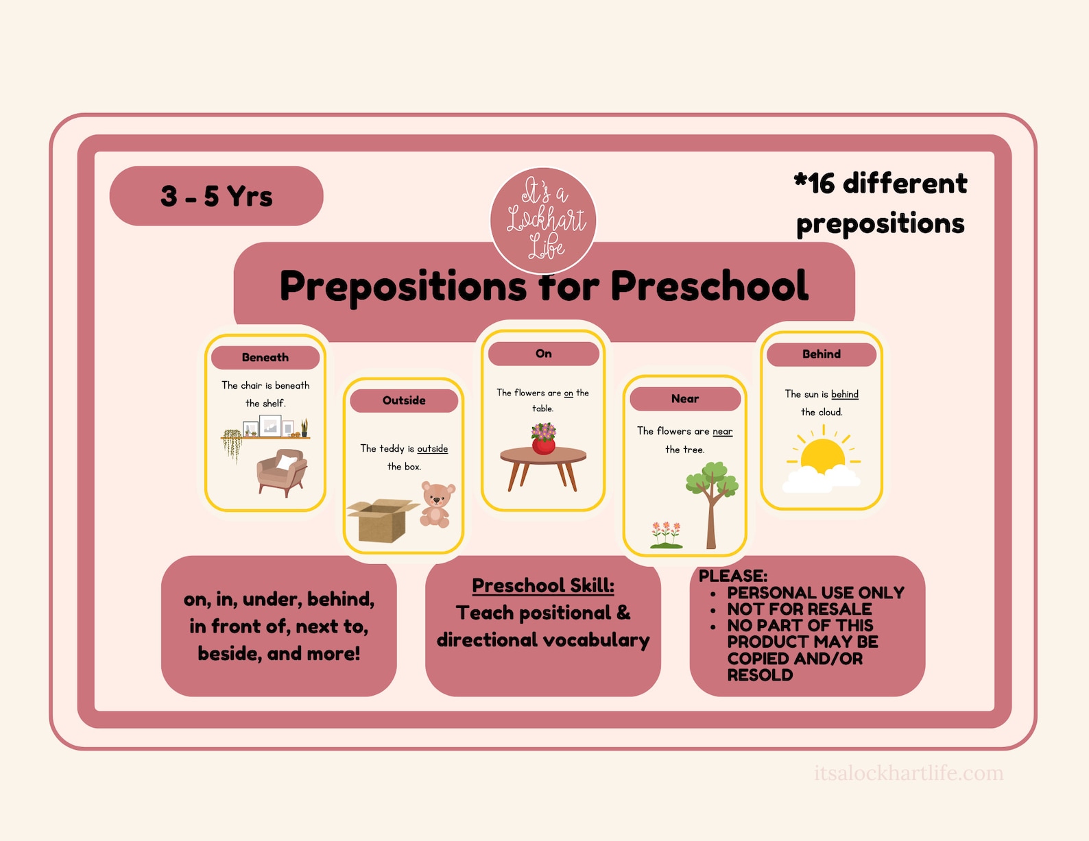 Prepositions for Preschool, Directional & Positional Vocabulary ...