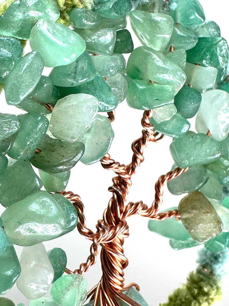 Unique Tree of Life Pendant Green Car Decor Adventurine Natural Stone ...