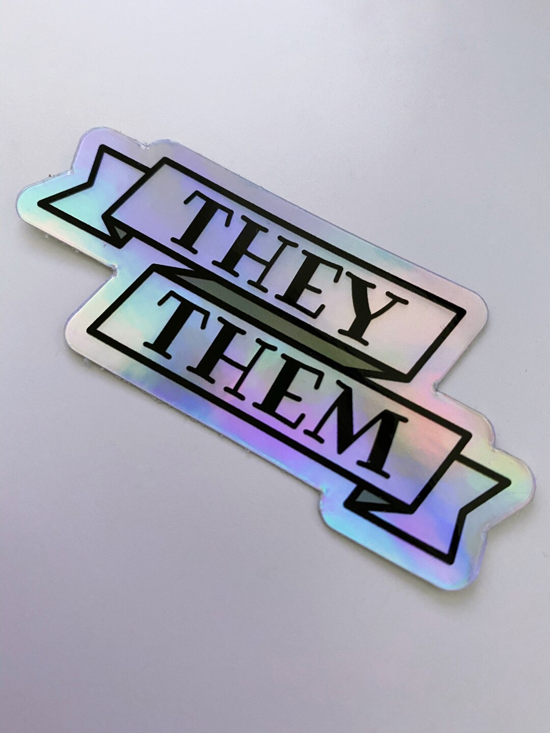They/them Holographic Stickers - Etsy