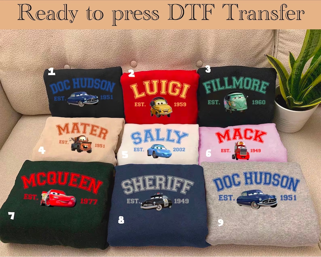 Cars Family DTF Transfer, Disney Cars DTF, Mcqueen DTF, Cars Family ...