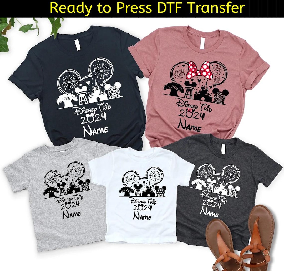Custom Name Disney Family Vacation Matching DTF, Personalized Disney ...