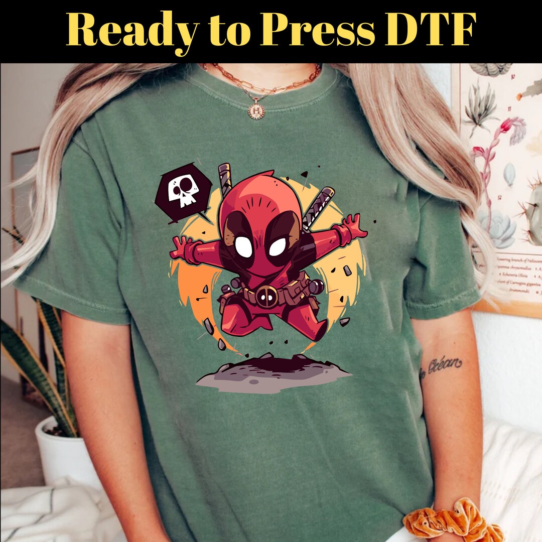 Marvel Deadpool DTF Transfer, Disney Superhero Heat Transfer, Disney Ready to Press, Deadpool ...