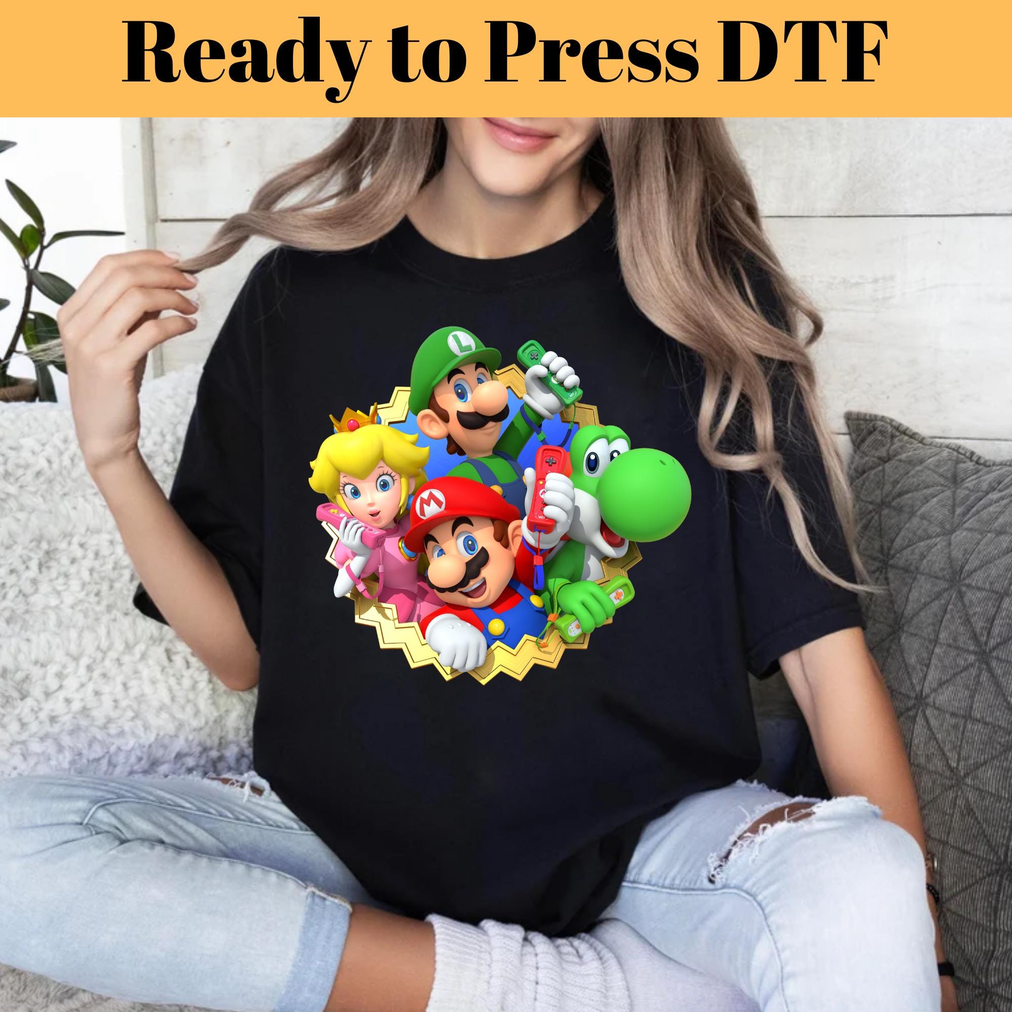 Super Mario Family DTF, Nintendo World Heat Transfer, Mario and Friends ...