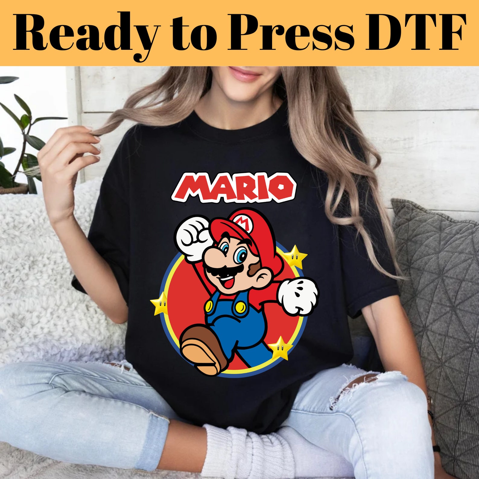 Super Mario DTF, Super Mario Birthday Gift Shirt, Hero Mario DTF, Super ...