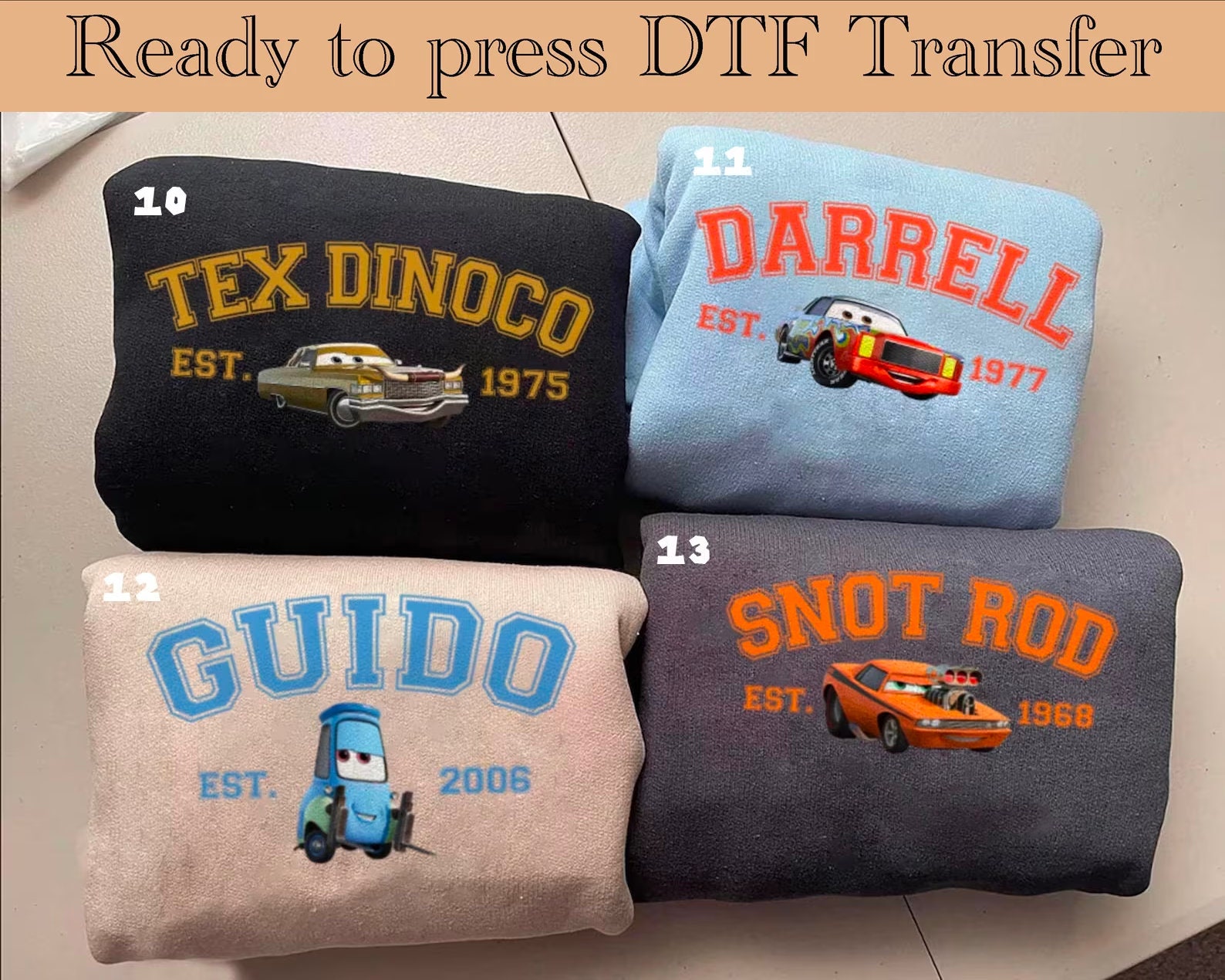 Cars Family DTF Transfer, Disney Cars DTF, Mcqueen DTF, Cars Family ...
