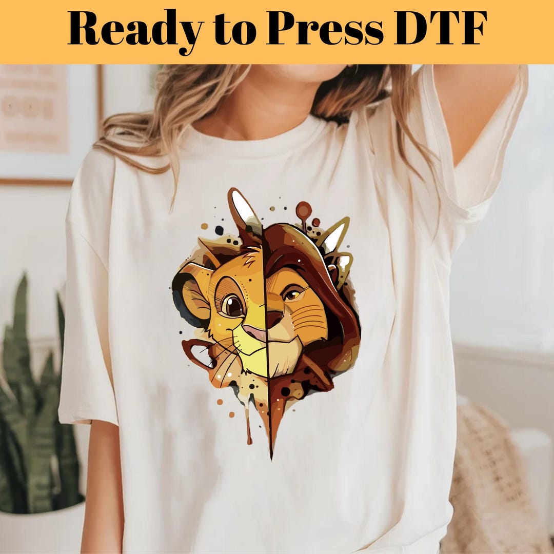 The Lion King Simba DTF, Simba Silhouette DTF, Mufasa Transfer, Simba ...