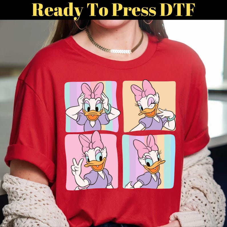 Retro Daisy Duck DTF Transfer, Vintage Daisy Ready to Press, Family ...