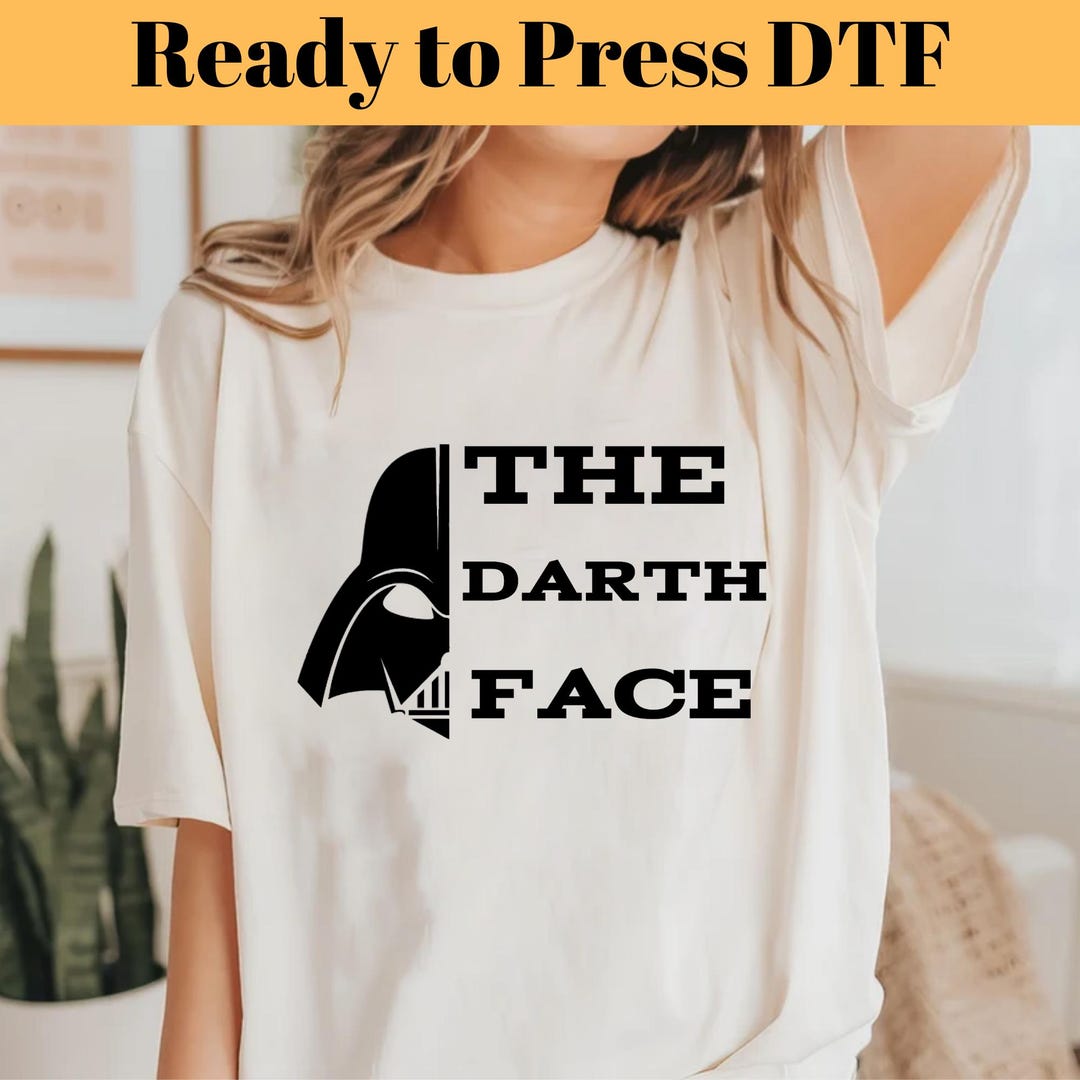The Darth Face DTF Transfer, Star Wars Ready to Press, Disney Heat ...