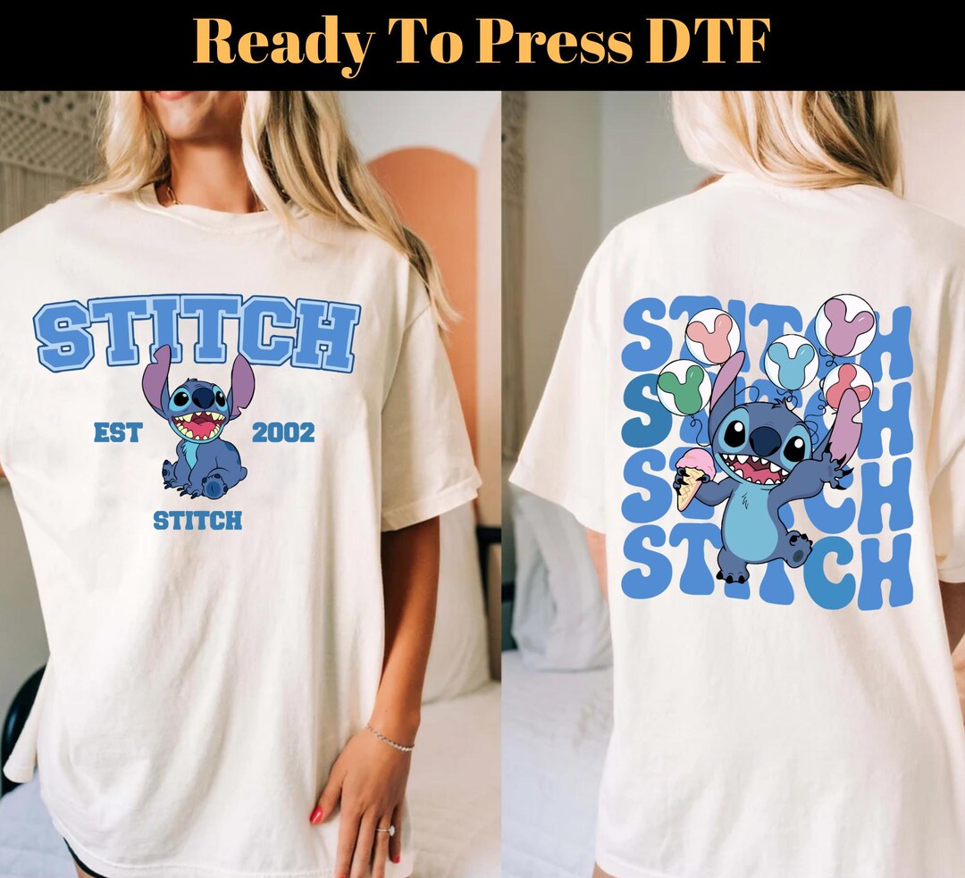 Disney Stitch Est. 2002 DTF Transfer, Stitch Transfer, Stitch Balloons ...