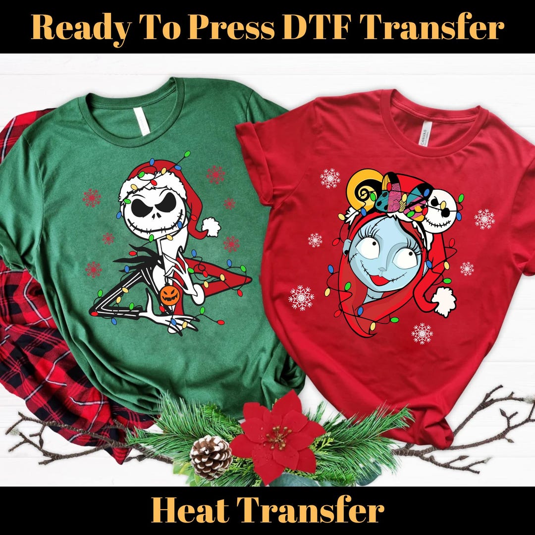 Disney Nightmare Before Christmas DTF Transfer, Jack and Sally Couple ...
