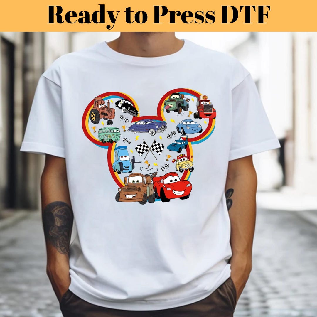 Cars Friends DTF Transfer, Disney Ready to Press, Cars Movie Heat ...