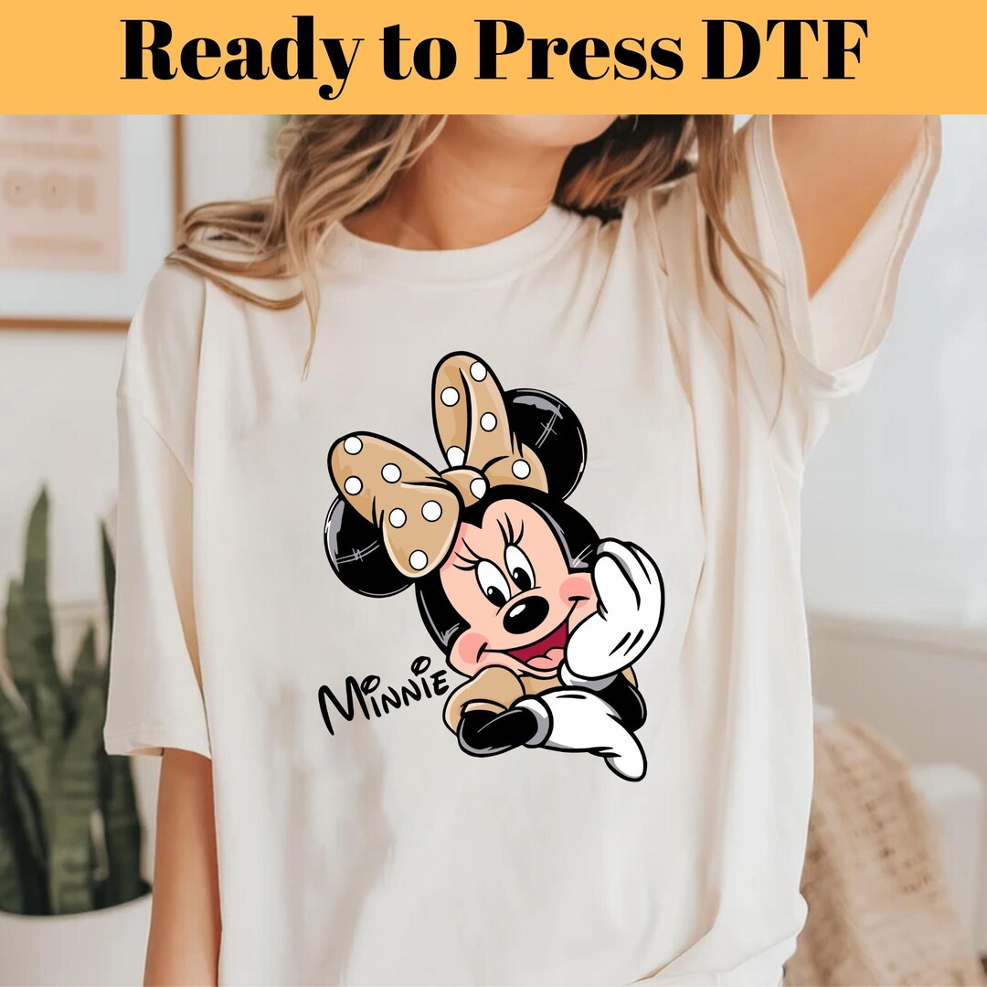 Minnie Ready to Press, Disney DTF Transfer, Smile Minnie Mouse Heat ...
