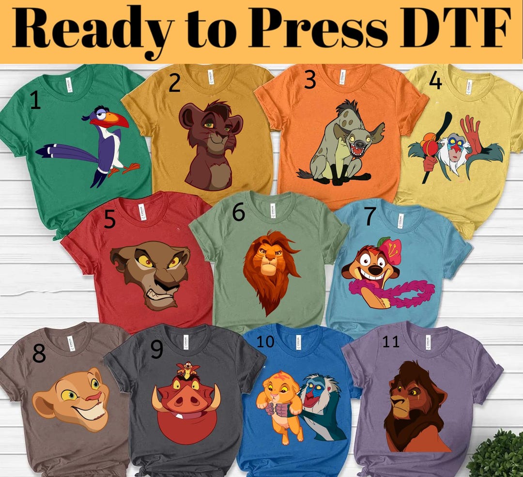 Lion King Family DTF Transfer, Disney Ready to Press, Lion King ...
