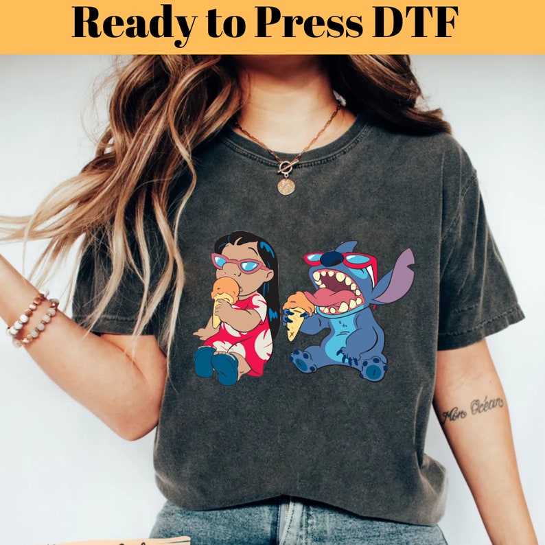 Stitch Ready to Press, Disney Heat Transfer, Disney Summer DTF, Lilo ...