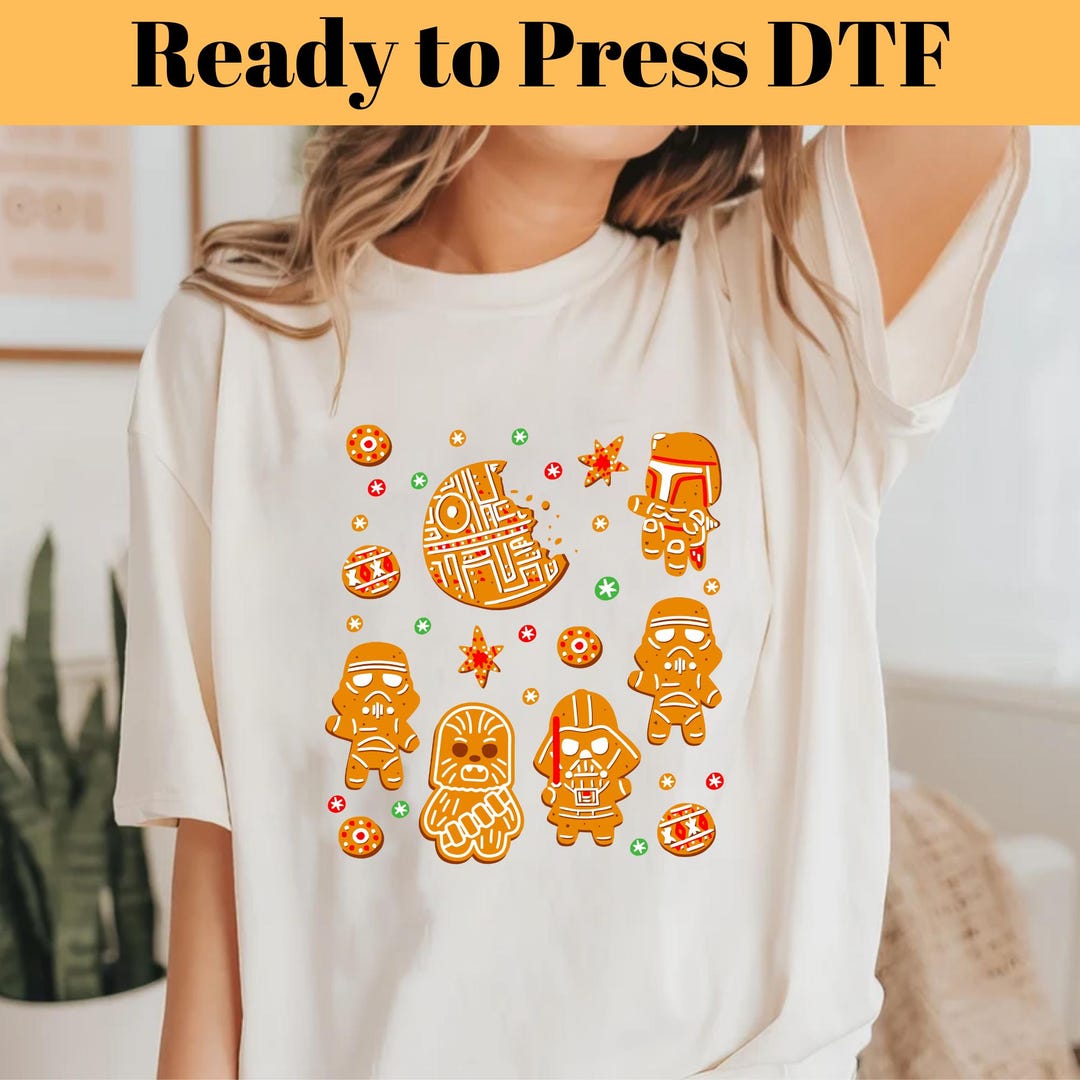 Star Wars Gingerbread Cookies DTF Transfer, Galaxy War Ready to Press ...