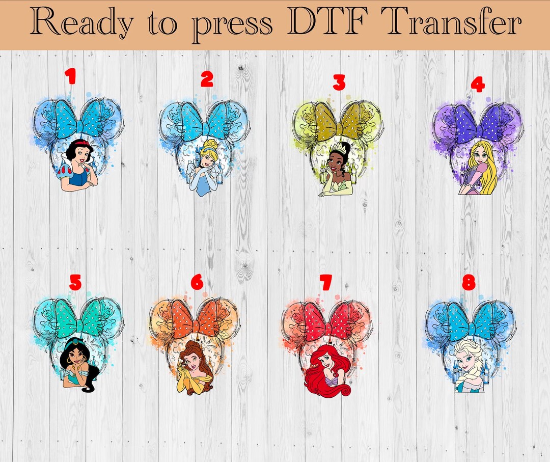 Disney Princesses DTF Transfer, Magic Kingdom DTF, Family Trip DTF ...