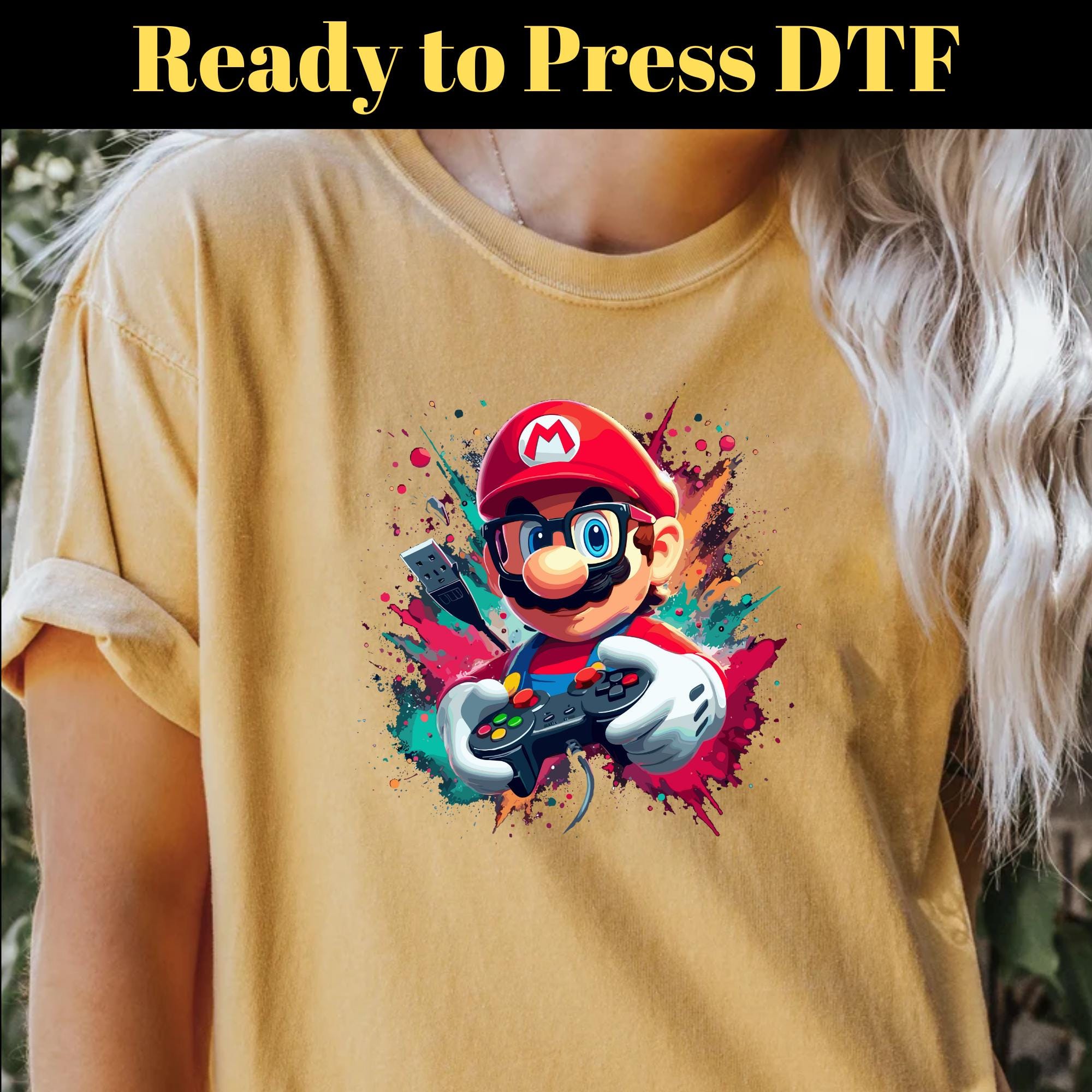 Super Mario Gaming DTF, Nintendo World Heat Transfer, Mario Transfer ...