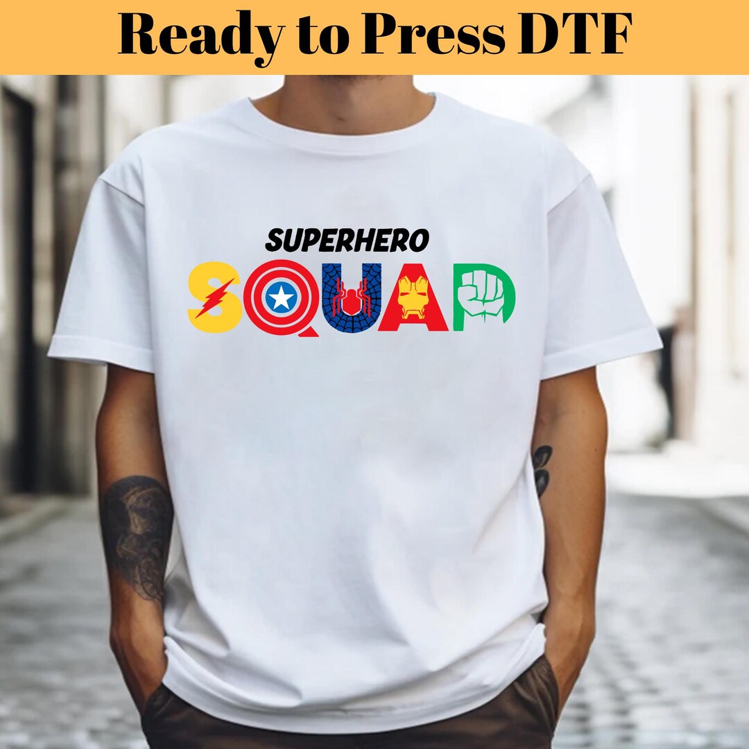 Superhero Squad DTF Transfer, Avengers Transfer, Super Hero DTF, Marvel ...