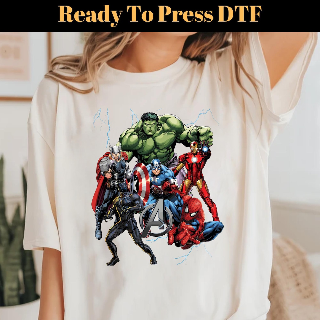 Superhero Family DTF Transfer, Avengers Friends DTF, Marvel Superhero ...
