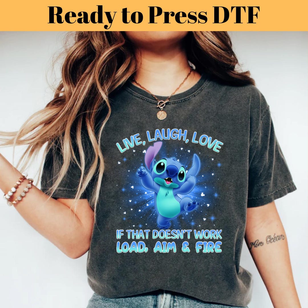 Funny Stitch DTF Transfer, Stitch Ready to Press, Disney Heat Transfer ...