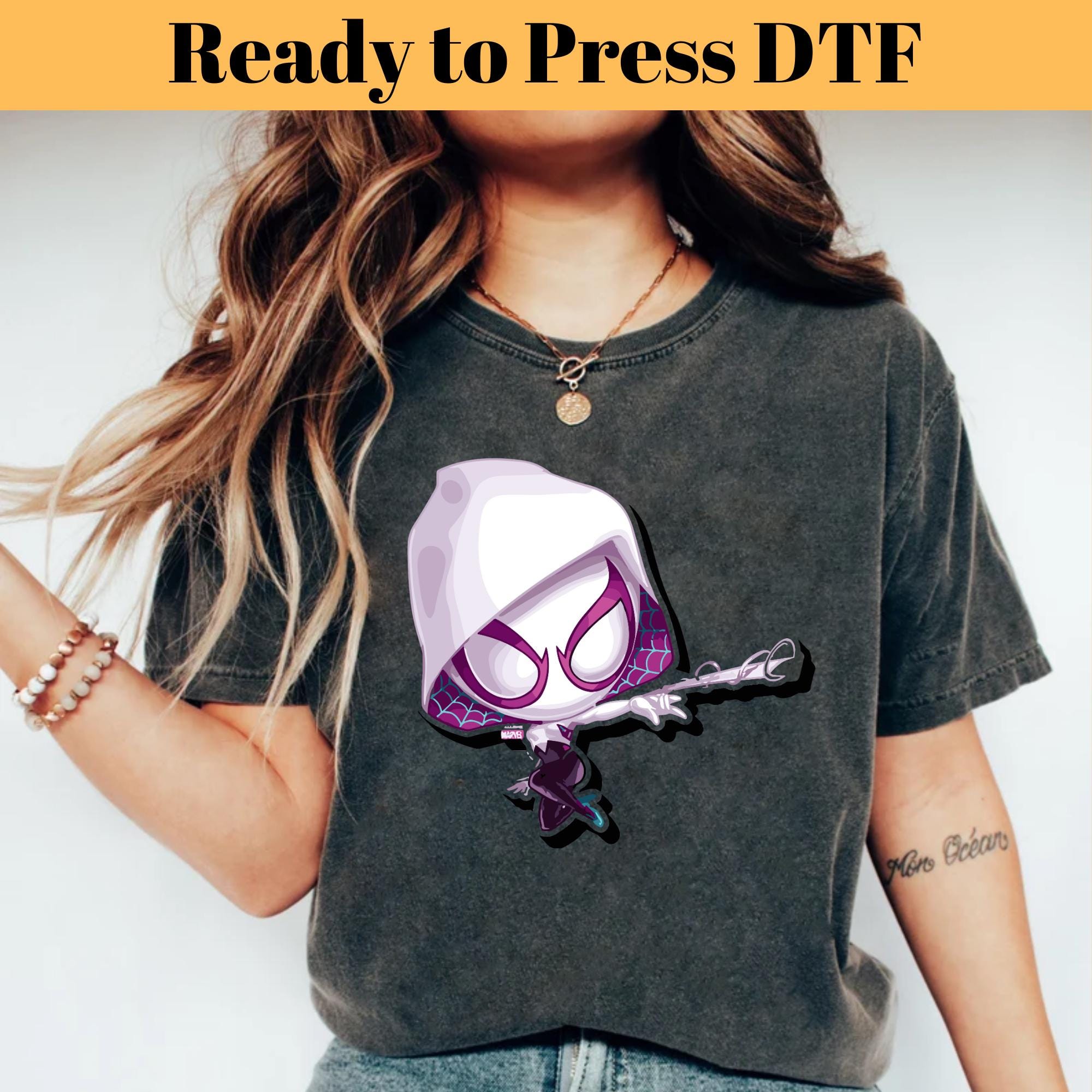 Marvel Spider Gwen DTF Transfer, Disney Ready to Press, Spider Woman ...