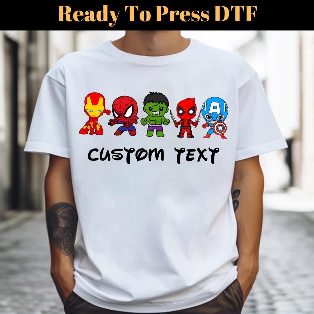 Superhero Friends DTF Transfer, Cute Avengers DTF, Superhero Transfer ...