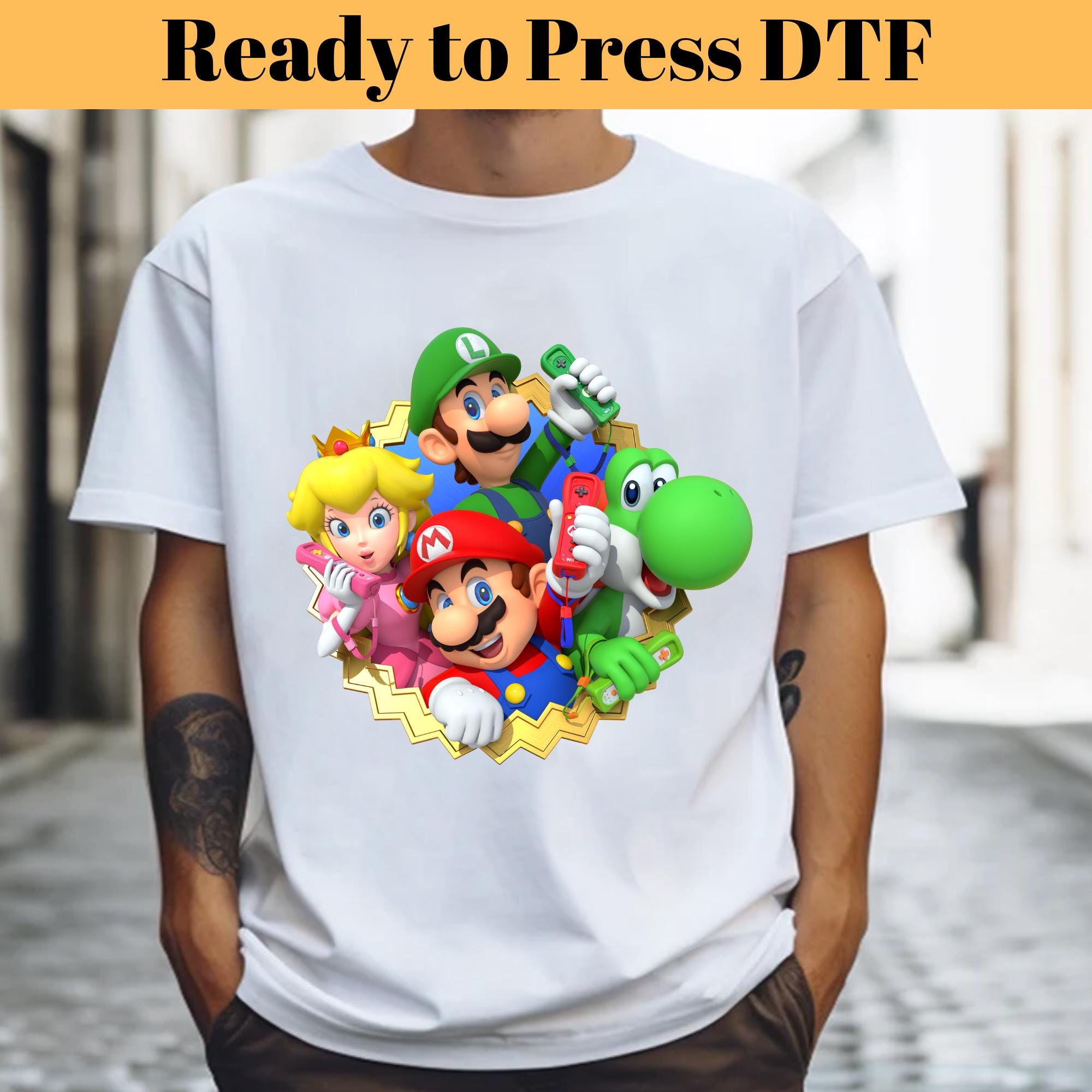 Super Mario Family DTF, Nintendo World Heat Transfer, Mario and Friends ...