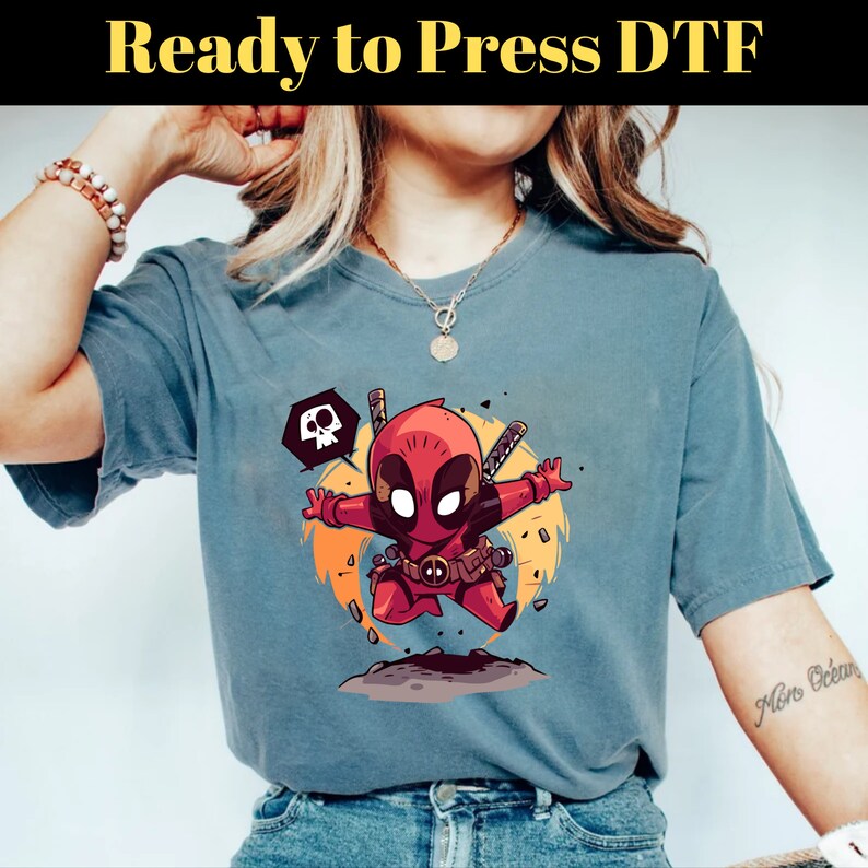 Marvel Deadpool DTF Transfer, Disney Superhero Heat Transfer, Disney ...