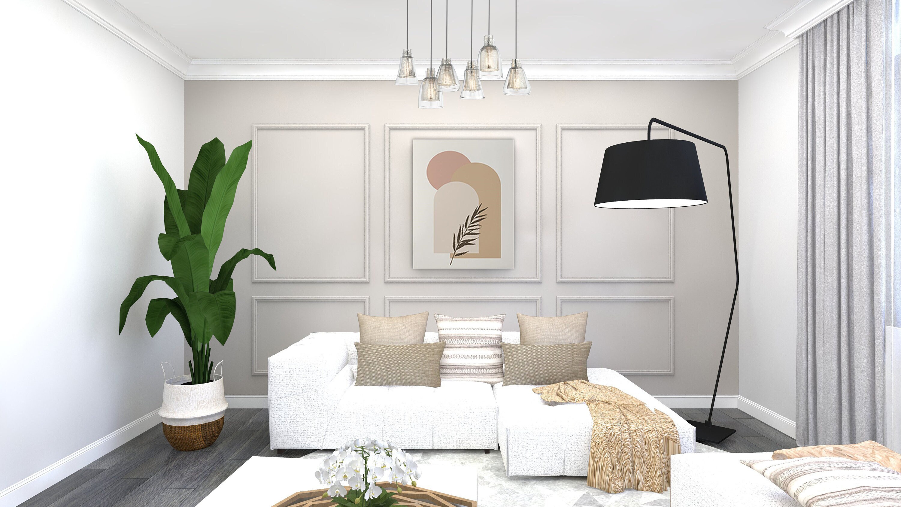 DIY Accent Wall Kit , Wainscoting Kit , Wall Molding Package Ready to ...