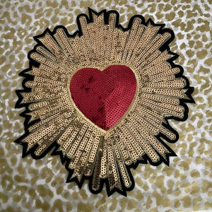 Sequin Heart Patch - Etsy