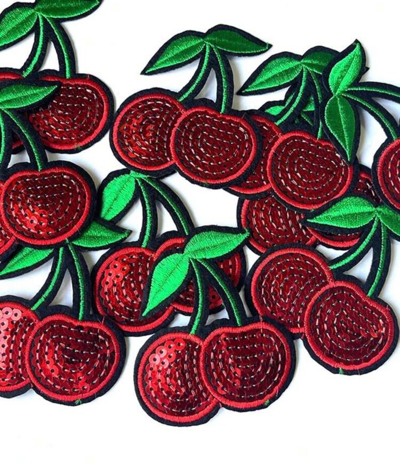 Cherry Sequin Patch - Etsy