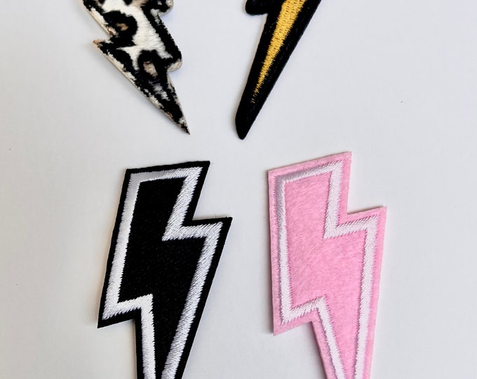 Lightning Patch, Iron on Patch, Embroidered Patch, Applique, Iron on ...