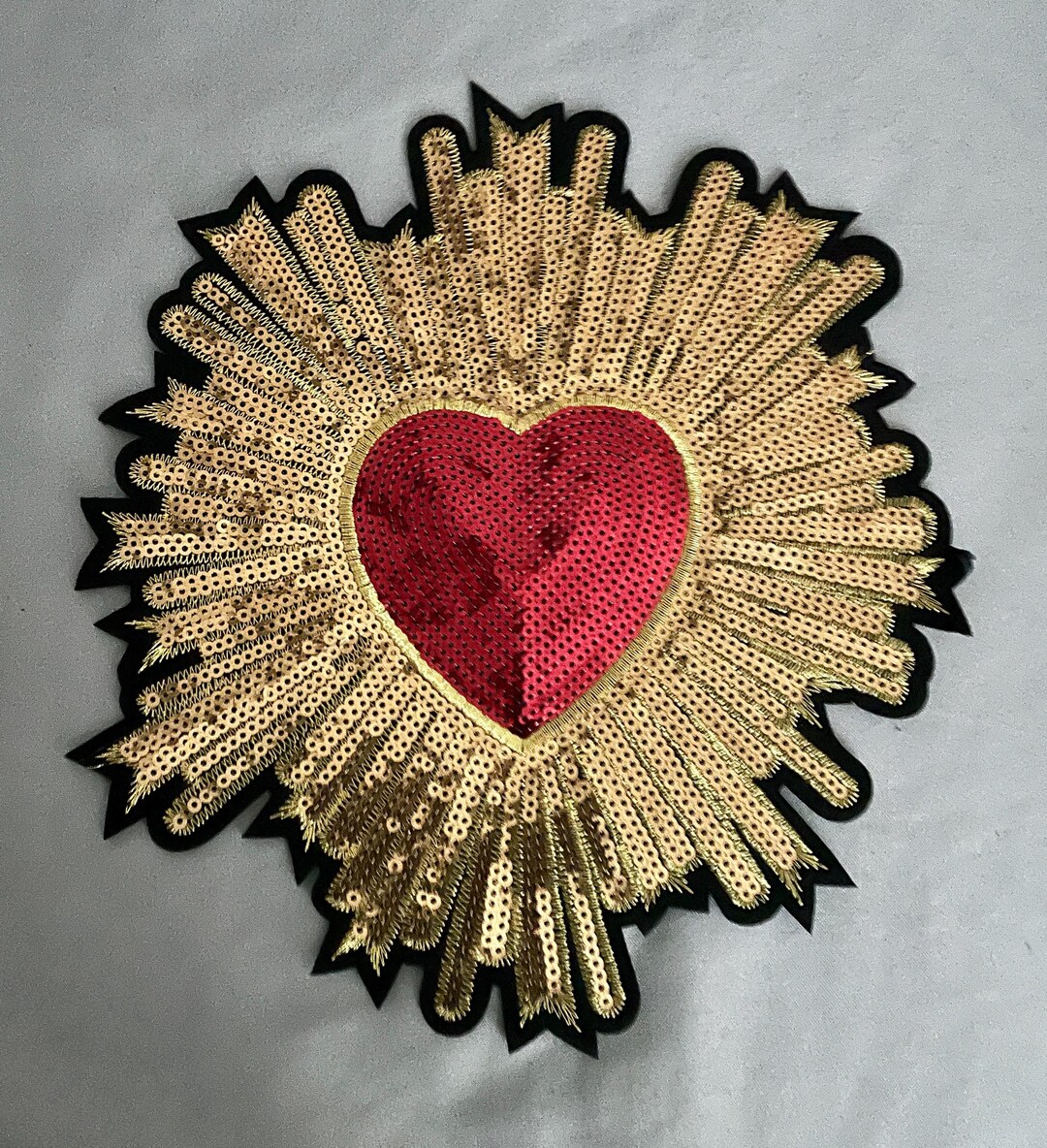 Sequin Heart Patch - Etsy