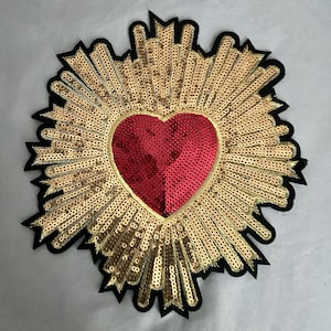 Sequin Heart Patch - Etsy