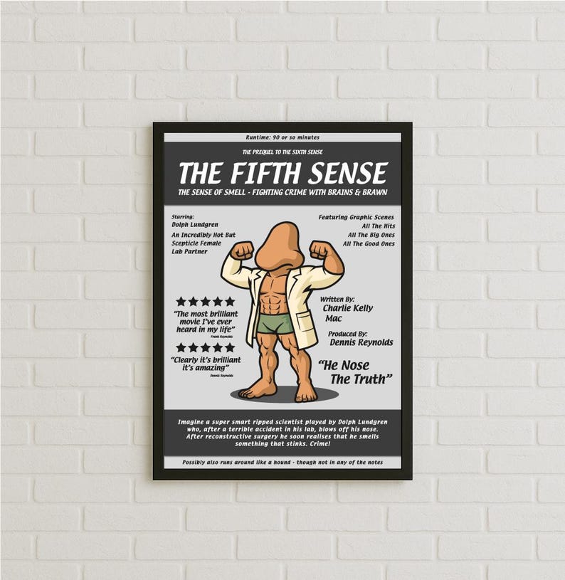 The Fifth Sense Poster, Funny Parody Movie Print From It’s Always Sunny ...