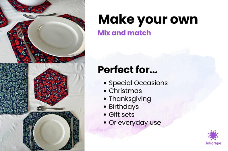 3 Easy Placemat Sewing Patterns | Christmas | Thanksgiving | Gift Set | PDF Instant Download ...