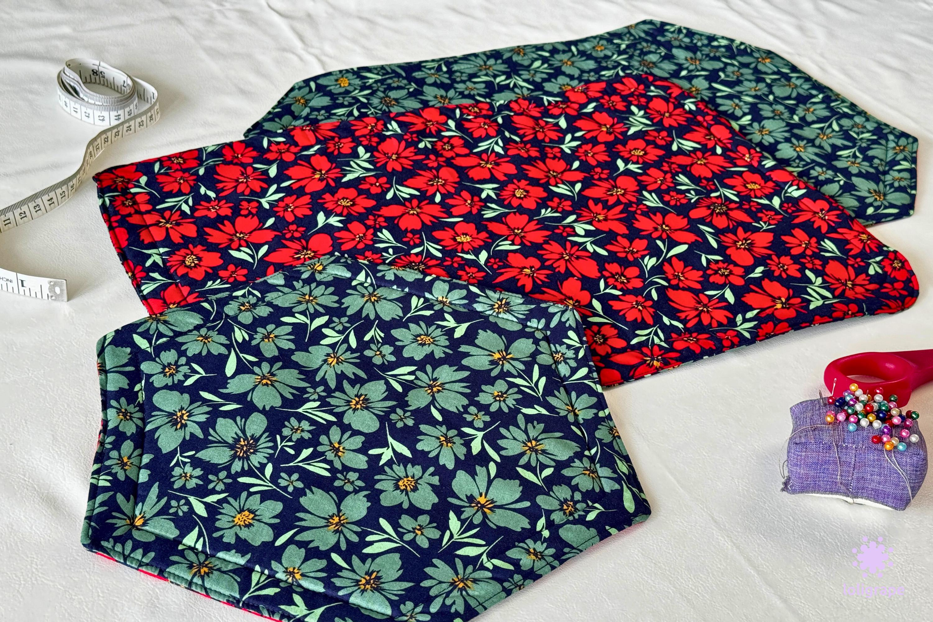 3 Easy Placemat Sewing Patterns | Christmas | Thanksgiving | Gift Set ...