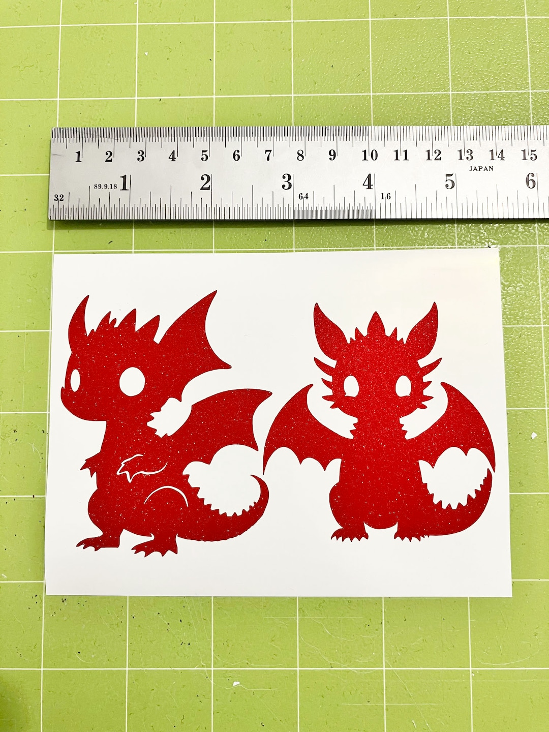 Dragon Stickers Cute Glittery Red Dragon Stickers - Etsy