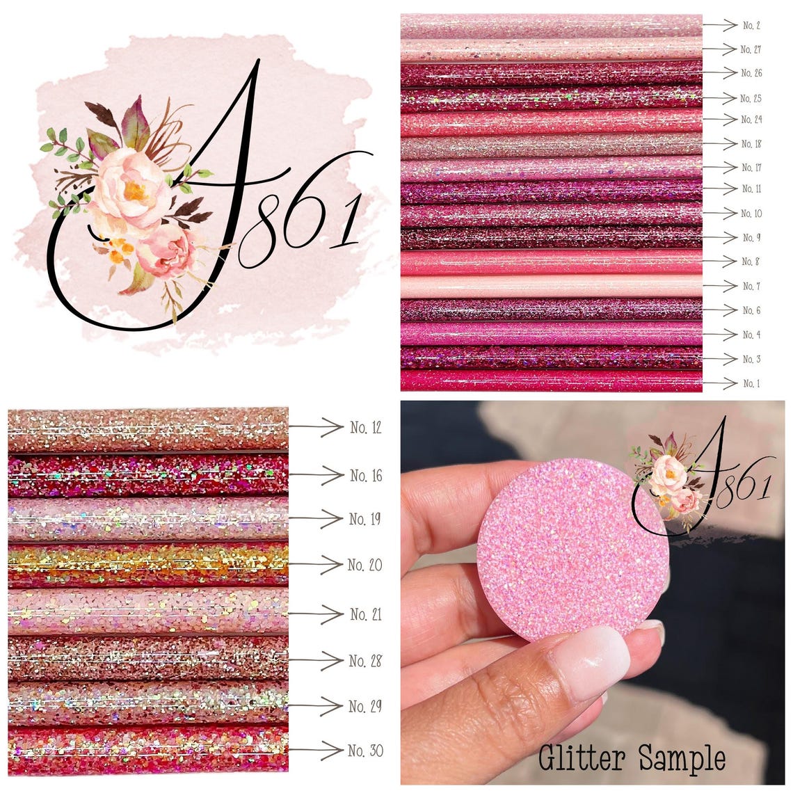 Glitter Color Swatch Samples | Custom Mix & Match Bundles- Pinks - Etsy
