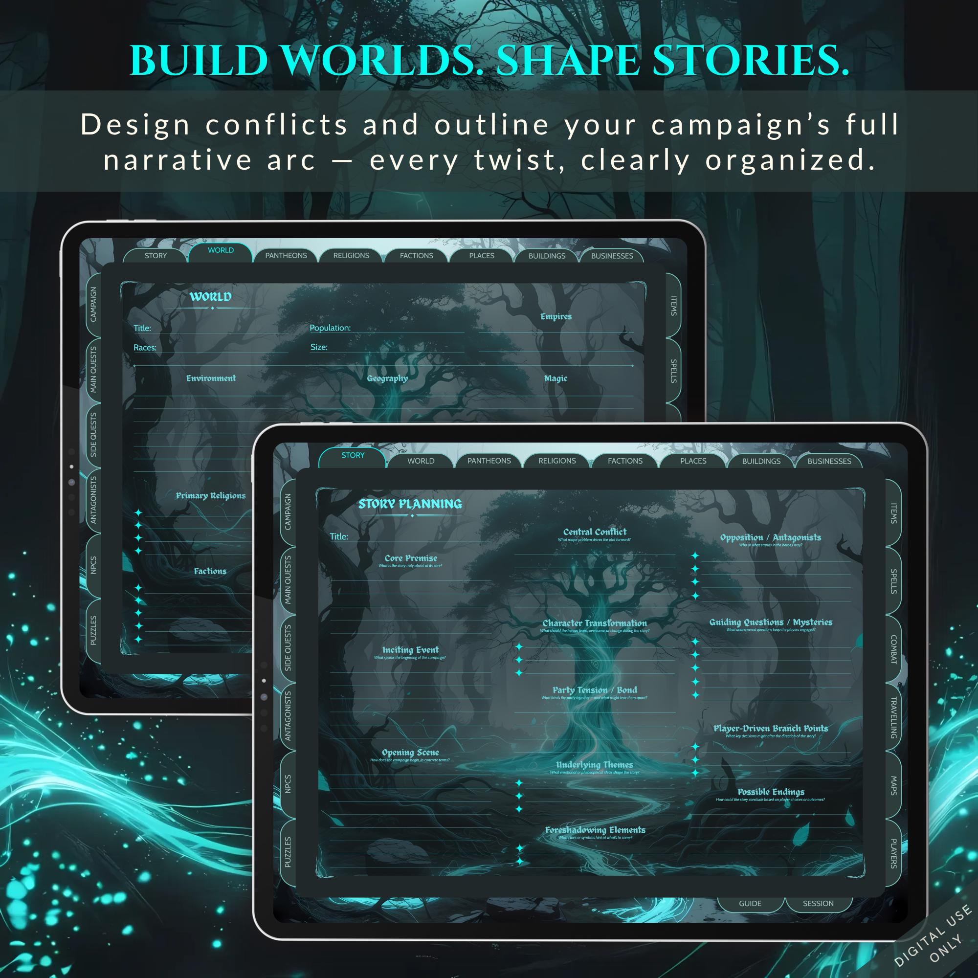 6 Digital DND Journal for Dnd 5e | Hyperlinked DM Journal | Dnd ...