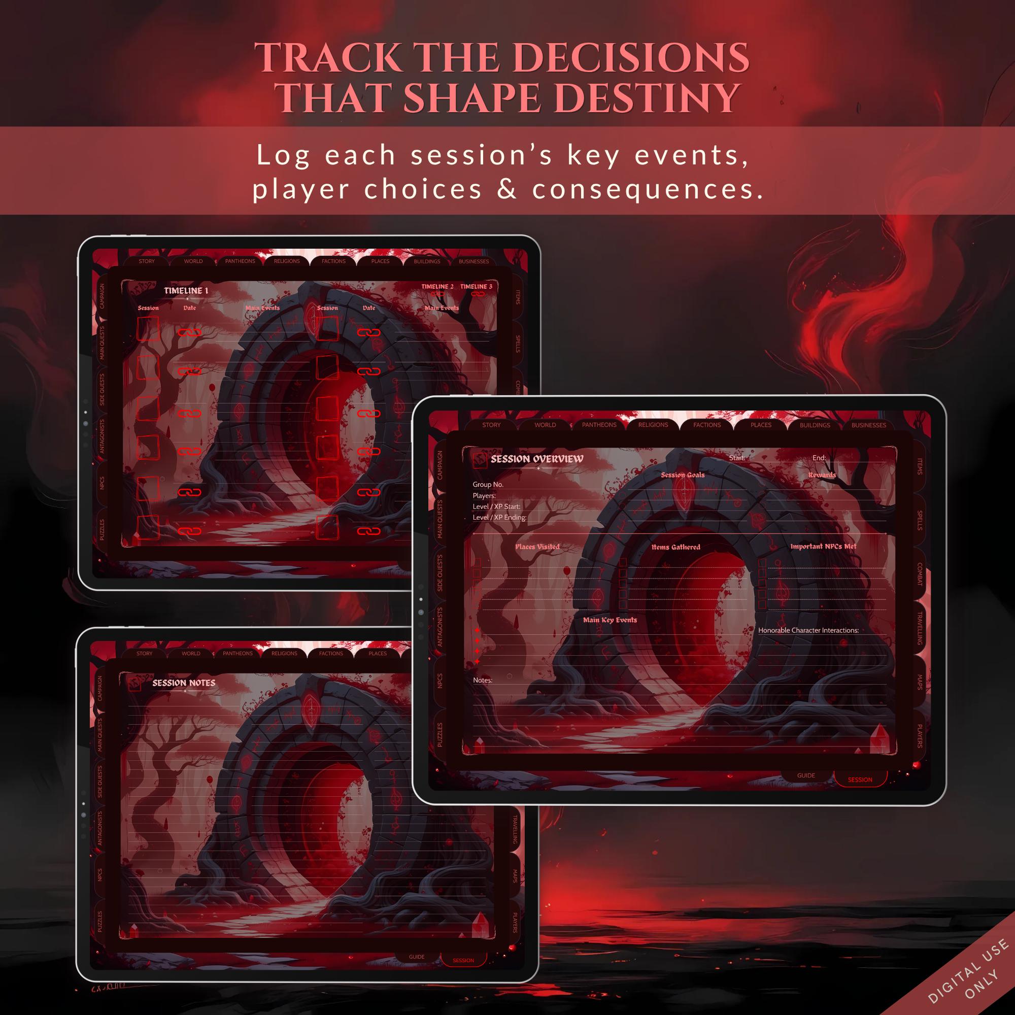 Digital DND Journal for Dnd 5e | Hyperlinked DM Journal Pdf | Dnd ...