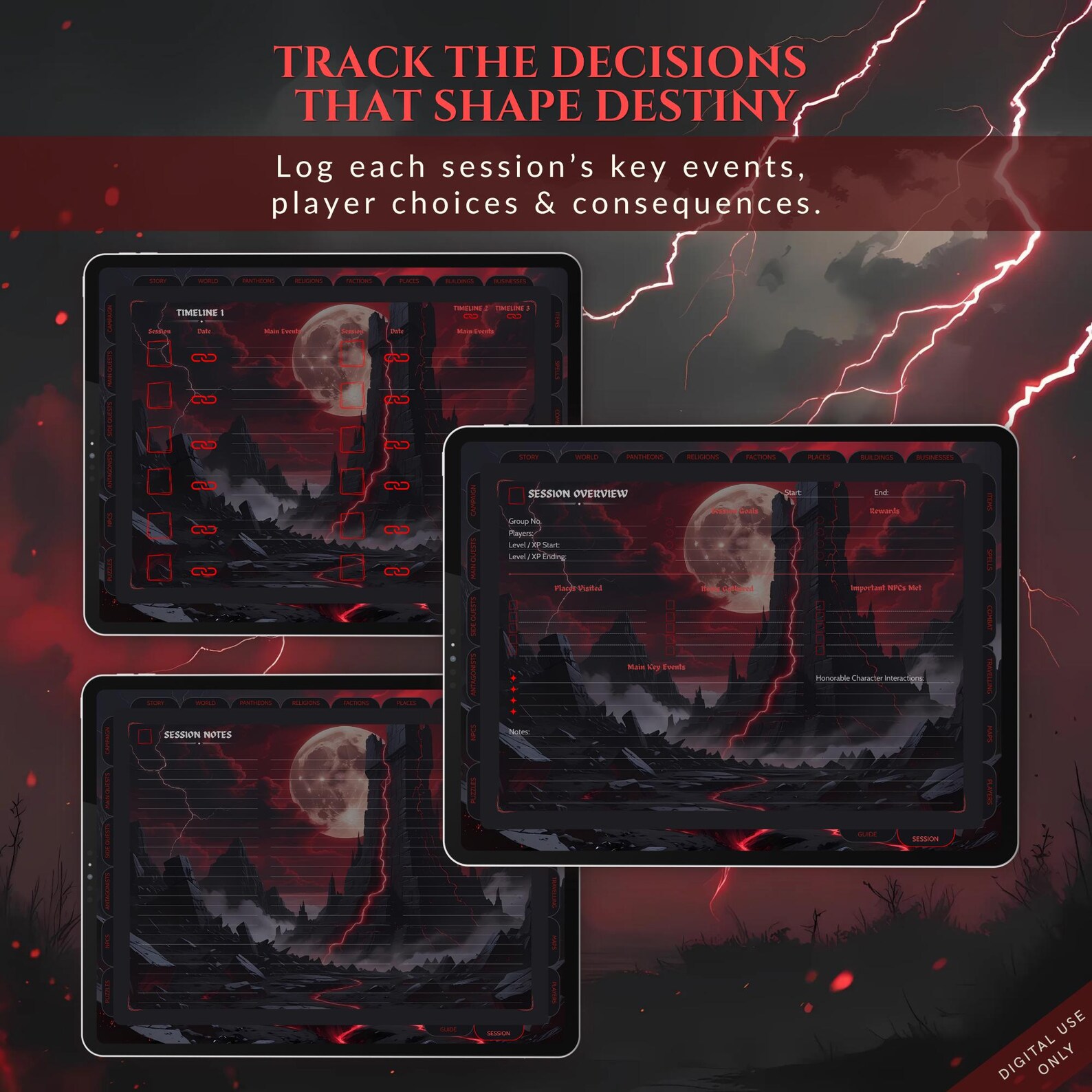 Digital DND Journal for Dnd 5e | Hyperlinked DM Journal Pdf | Dnd ...