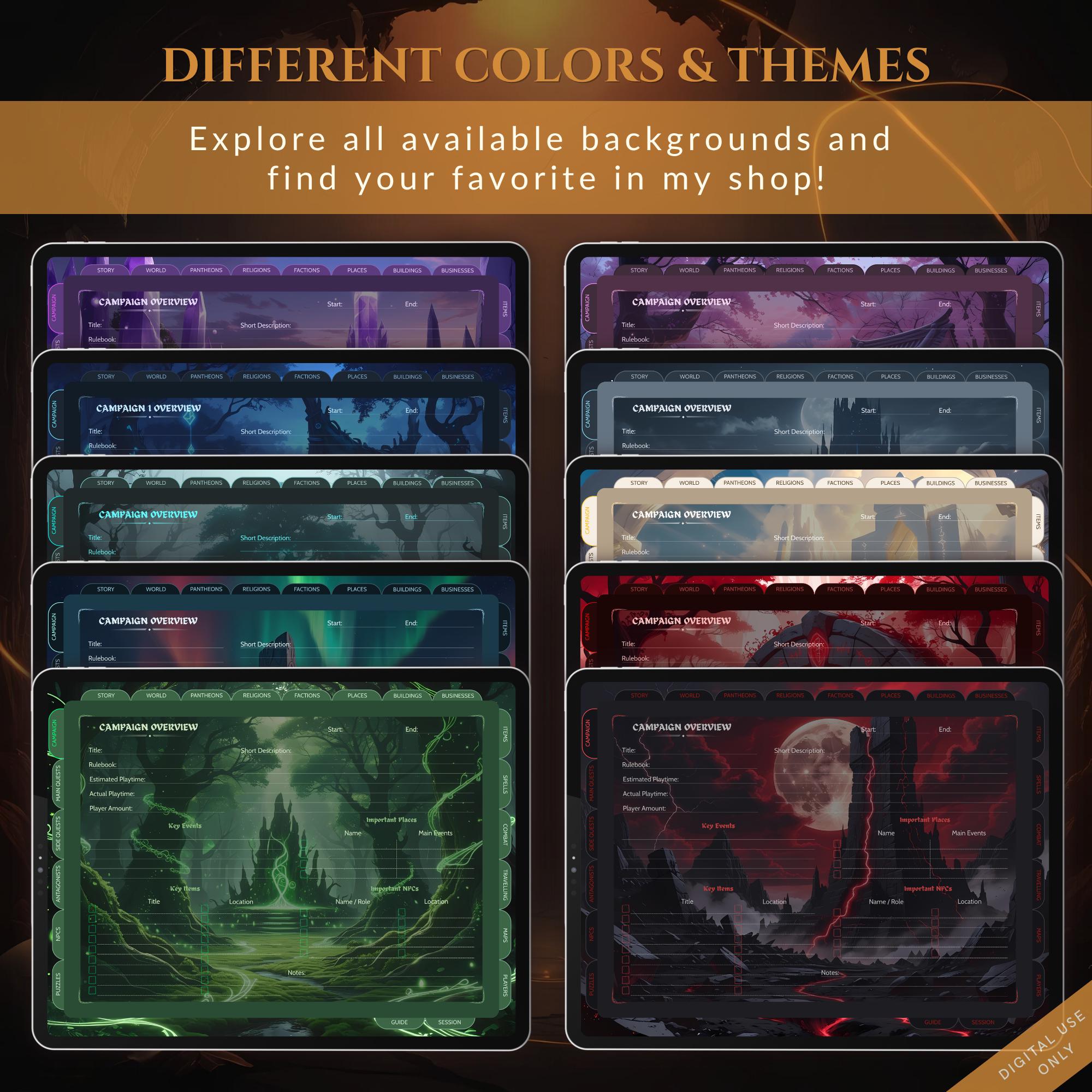 Digital DND Journal for Dnd 5e | Hyperlinked DM Planner Pdf Orange ...