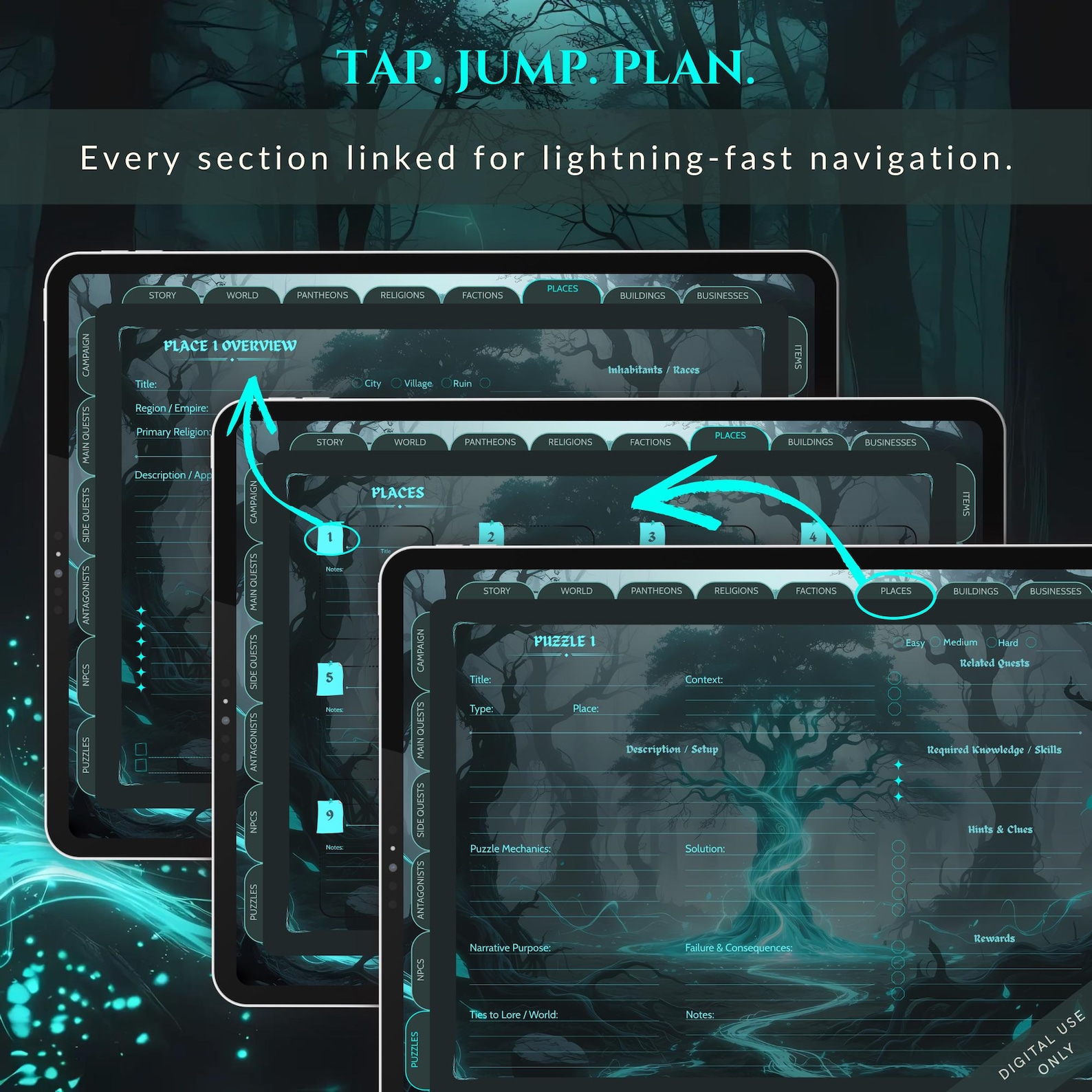 6 Digital DND Journal for Dnd 5e | Hyperlinked DM Journal | Dnd ...