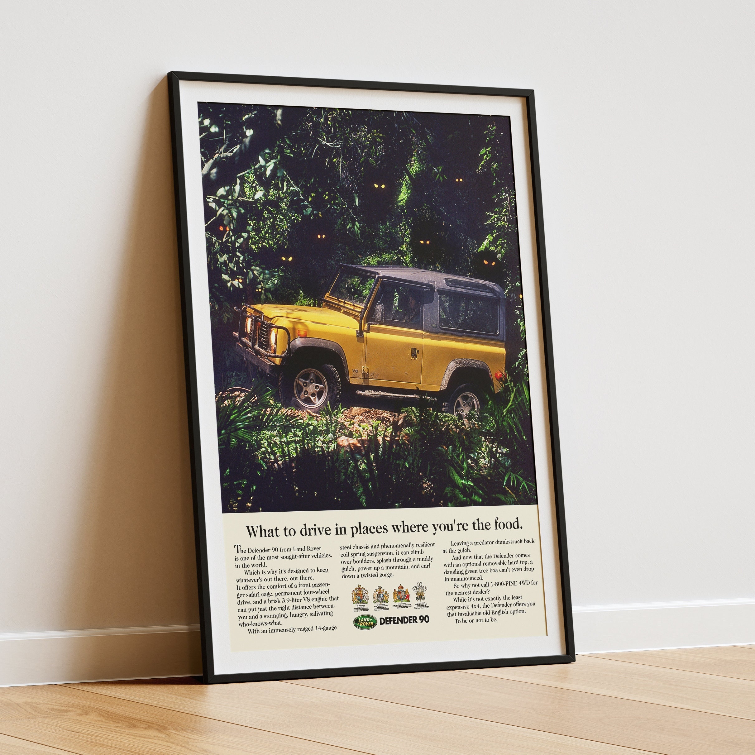 Land Rover Defender Advert Retro Automotive Poster Car GIFT - Etsy